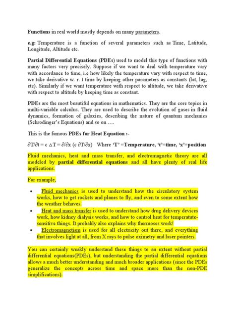 Applications Of Pde Unit1 2 Pdf Partial Differential Equation Differential Equations