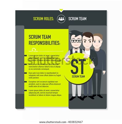 Scrum Roles Scrum Team Responsibilities Template Stock Vector Royalty Free 403832467
