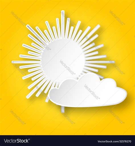 Paper Sun On Sky Royalty Free Vector Image Vectorstock