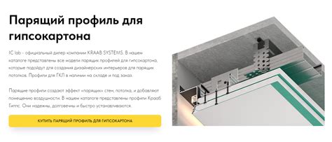 Профиль для парящего потолка из гипсокартона — Купить Парящий профиль с ...