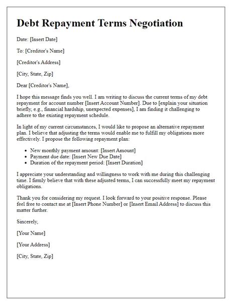 Letter Template For Debt Repayment Agreement Free Samples In Pdf Letterin