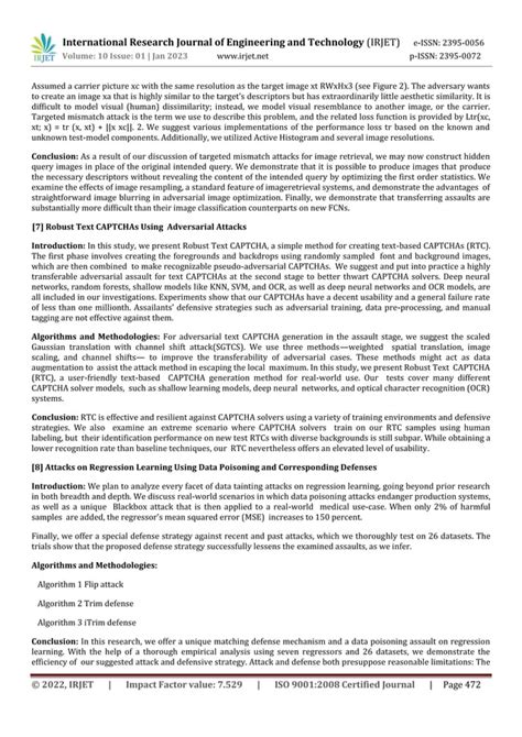 Survey Of Adversarial Attacks In Deep Learning Models Pdf Information And Network Security