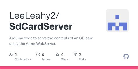 Github Leeleahy2 Sdcardserver Arduino Code To Serve The Contents Of An Sd Card Using The