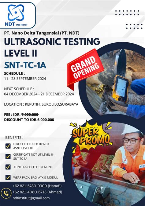Ndt Institut On Linkedin Next Schedule Ndt Ultrasonic Testing Level Ii