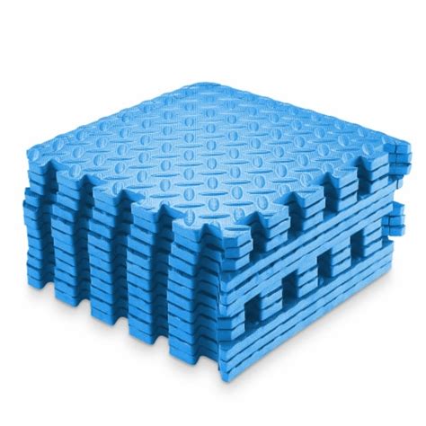 12 Gym Exercise Flooring Mats 12 Foam Workout Floor Tiles Blue 12