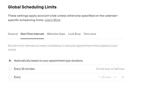Start Time Intervals Acuity Scheduling Squarespace Forum
