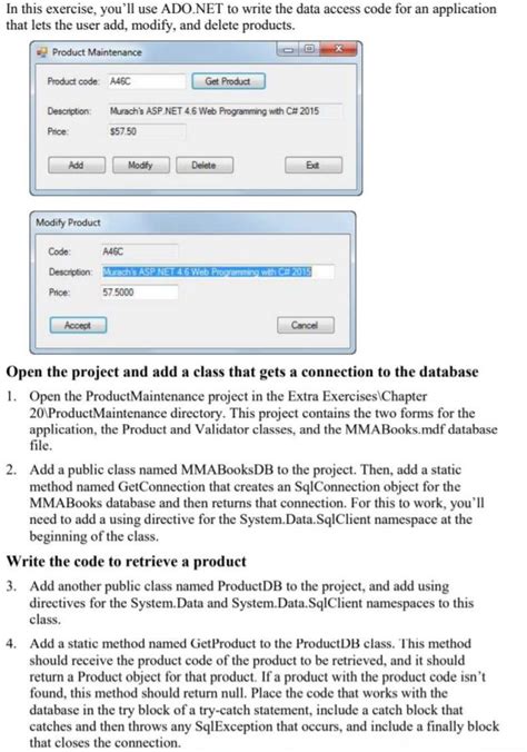 Solved In This Exercise Youll Use Adonet To Write The