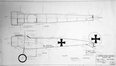 Fokker E Iii 685” Plan Set 104rc Precision Cut Kits