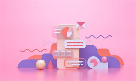 3d Rendering Mobile App Development And Software Development Concept Stock Illustration