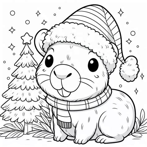 45 Dibujos De Capybara Para Colorear E Imprimir Pdf Capibara Navidad