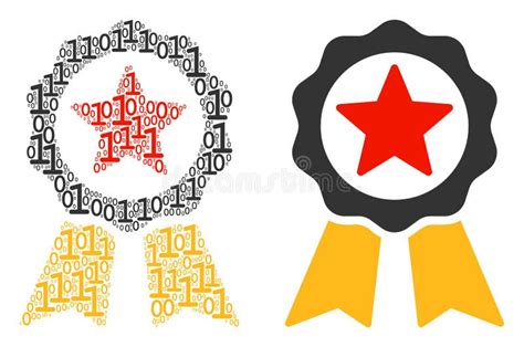 Certificate Seal Collage Of Binary Digits Stock Vector Illustration Of Rating Certification