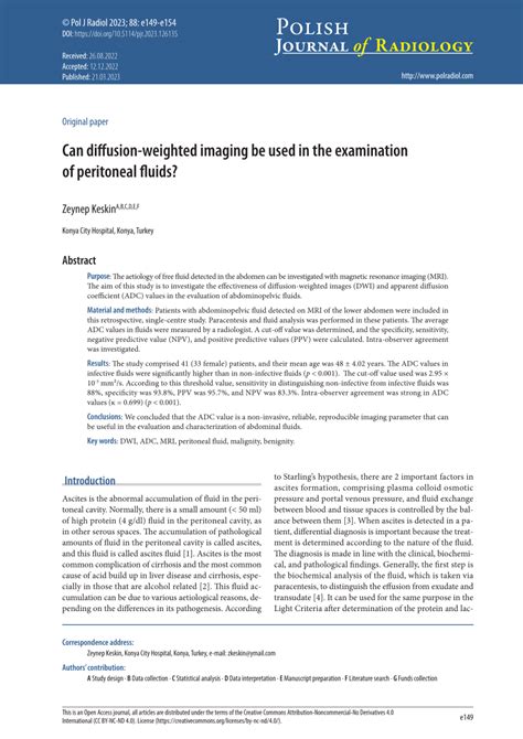 pdf can diffusion weighted imaging be used in the examination of