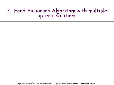 7 Fordfulkerson Algorithm With Multiple Optimal Solutions Algorithm