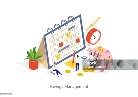 사람들은 동전을 모아서 돼지에 넣습니다 재무 관리 돈 저축 및 예금 성장 개념 아이소메트릭 일러스트레이터 벡터 3차원 형태에 대한 스톡 벡터 아트 및 기타 이미지 Istock