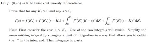 Solved Let F 0 00 R Be Twice Continuously Differentiable