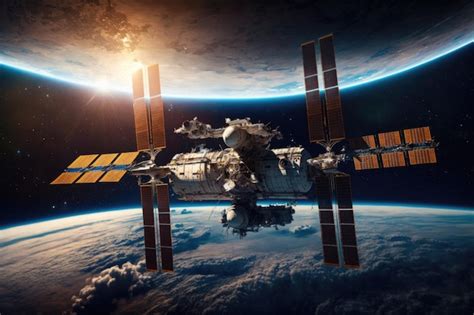 Premium Ai Image Shot Of The Space Station Orbiting The Earth Created