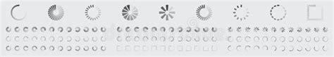 Circular Loading Buffering Icons Vector Set Video Ready For Animation