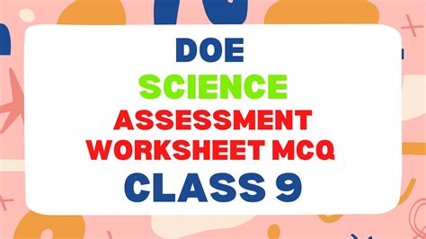 Class Science Assessment Worksheet MCQ With Solution THE EDUCATION PLANET