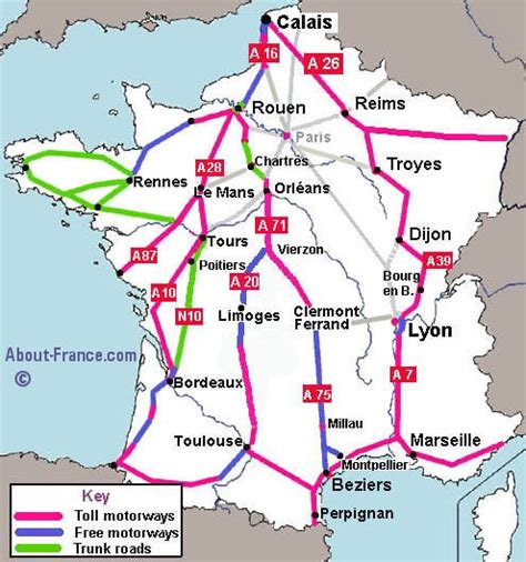 French A26 Motorway Route Guide