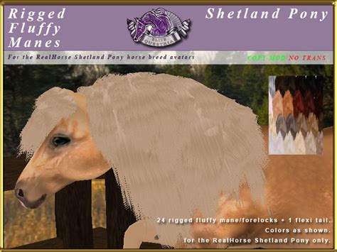 Second Life Marketplace E Rigged Fluffy Mane Set [boxed] Rh Shetland All Colors