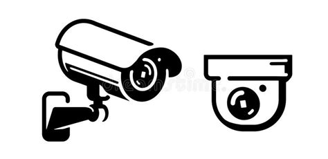 Security Camera Monitoring Equipment Icon Surveillance System Symbol Stock Illustration