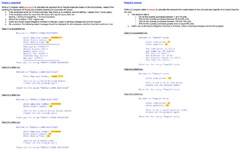 Solved Project 1 Paycheck Project 2 Revenue Write A C