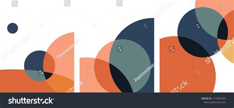 Abstract Geometric Art Circles Overlapping Minimalist Stock Vector Royalty Free