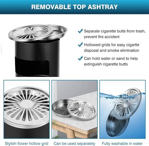 Lockable Outdoor Ashtray Vevor Wall Mounted Stainless Steel Trash Can