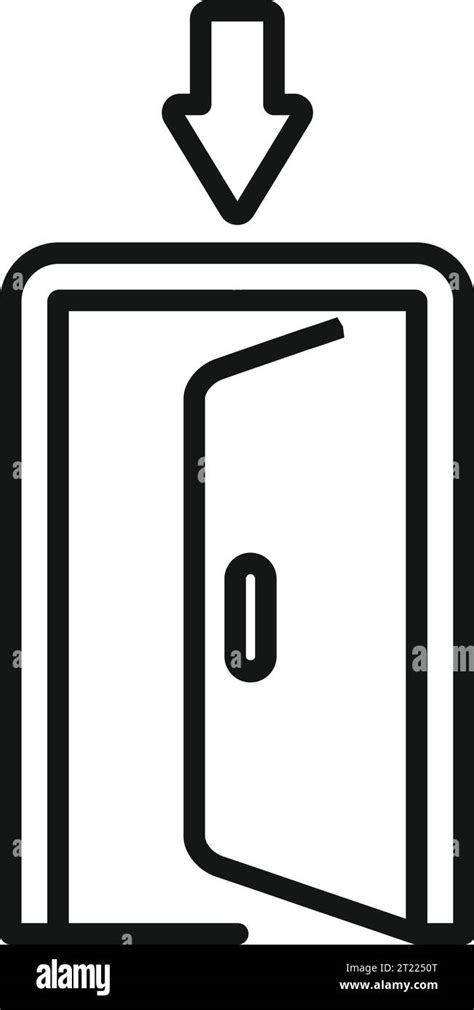 Exit Door Icon Outline Vector Alarm Person Case Person Stock Vector Image Art Alamy