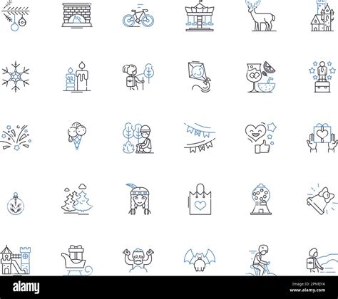 Getaways Line Icons Collection Retreats Escapes Vacations Holidays Adventure Relaxation