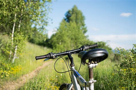 아름 다운 자연에 오프 로드 트랙에서 크로스 컨트리 산악 자전거 건강한 생활방식에 대한 스톡 사진 및 기타 이미지 건강한 생활방식 도전 두발자전거 Istock
