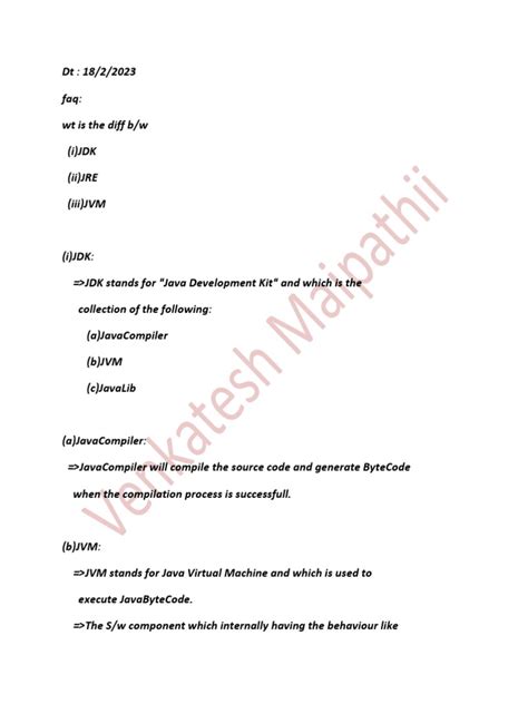 5th day core java classes pdf java virtual machine java software