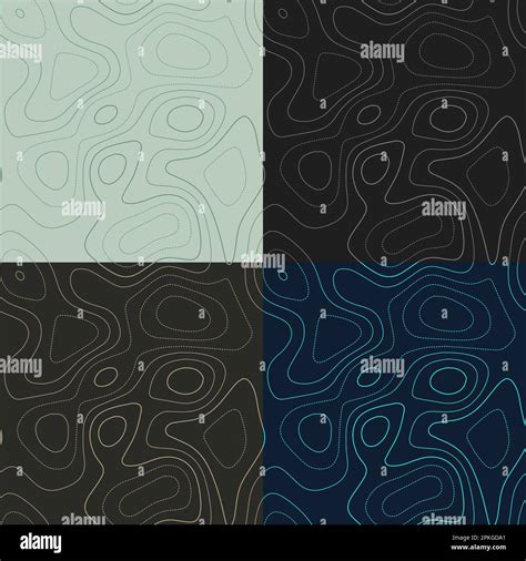 Topography Patterns Seamless Elevation Map Tiles Beautiful Isoline Background Elegant