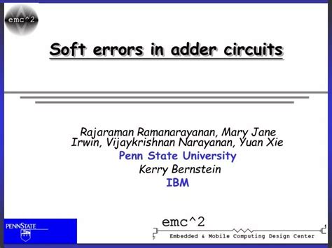 Ppt Soft Errors In Adder Circuits Powerpoint Presentation Free