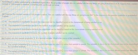 Solved B Explain Why The Sample Proportion P Is A Chegg Com