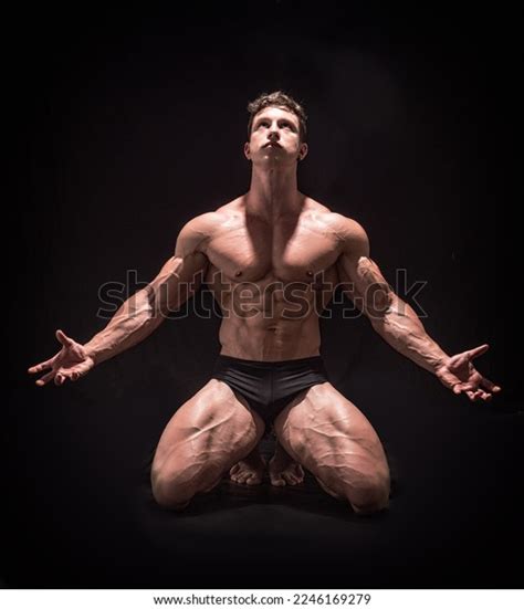 Handsome Shirtless Muscular Man On His Stock Photo Shutterstock