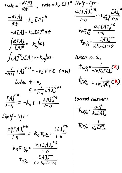 Half Life Chemistry Formula