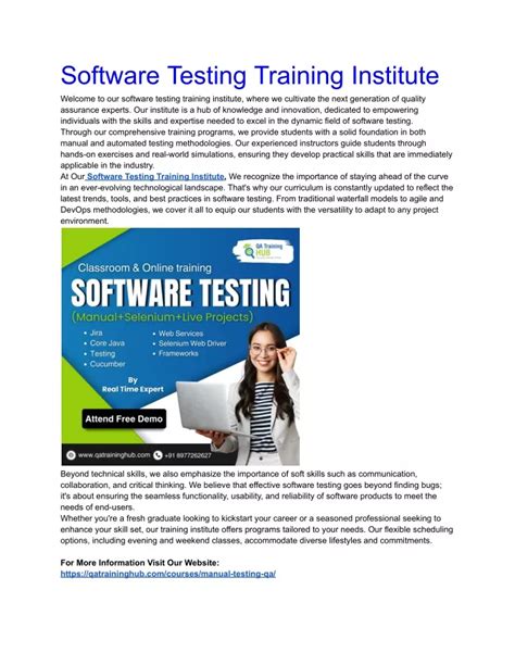 Ppt Software Testing Training Institute Powerpoint Presentation Free