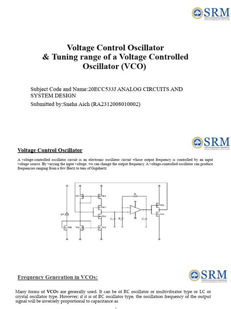 Voltage Controlled Oscillator Guide Pdf Oscillation Electromagnetism