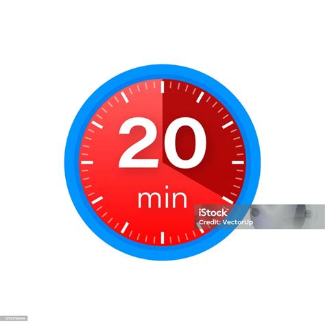 The 20 Minutes Stopwatch Vector Icon Stopwatch Icon In Flat Style On A White Background Vector