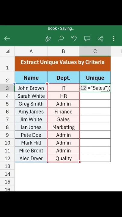 Extract Unique Values By Criteria Exceltips Exceltricks Youtube