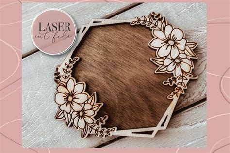 Digital Art And Collectibles Score File Laser Glowforge Ready Hexagon Frame Svg Scoring File Laser