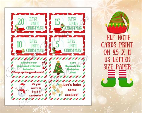 Elf Notes Printable Elf Message Cards Elf Activities Elf Jokes