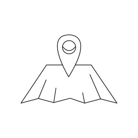 Linear Destination On Map Icon Can Be Used As Symbol Or Sign Outline Location For Hiking