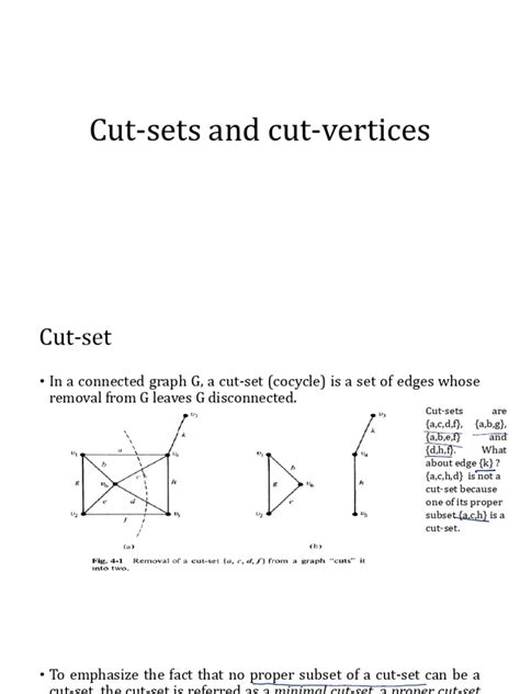 Cut Sets And Cut Vertices Pdf Vertex Graph Theory Discrete