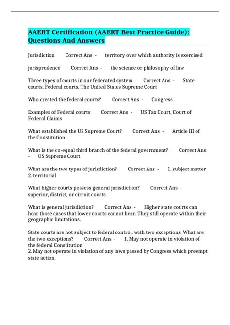 aaert certification aaert best practice guide questions and answers aaert certification