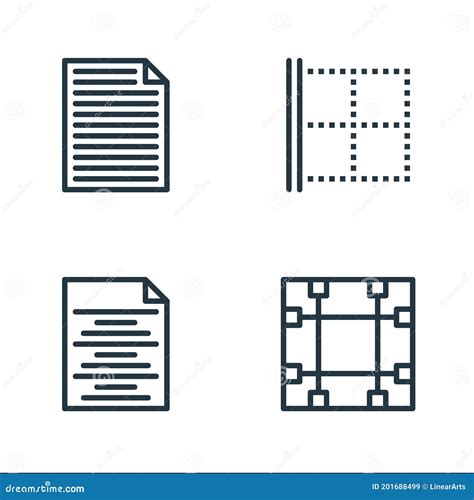 Spreadsheet Line Icons Linear Set Stock Vector Illustration Of