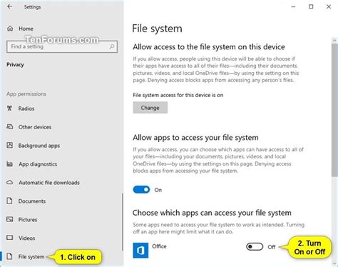 Allow Or Deny Apps Access To File System In Windows 10 Tutorials
