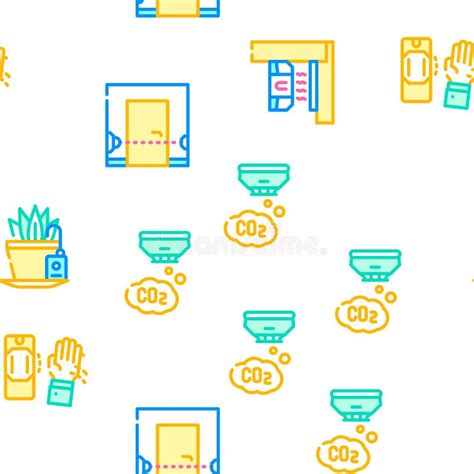 Sensor Electronic Tool Vector Seamless Pattern Stock Vector Illustration Of Plant Glass