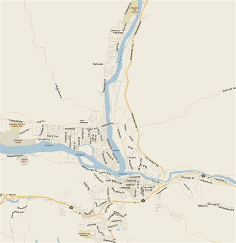 Kamloops Map British Columbia Listings Canada